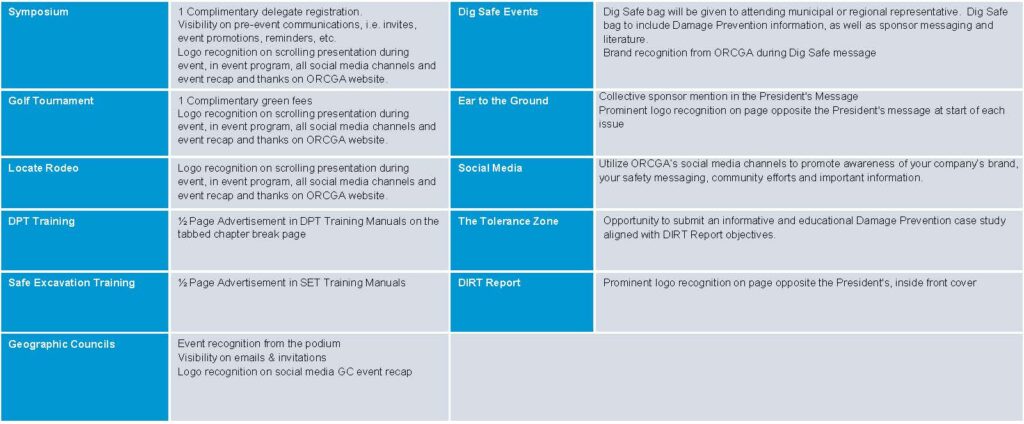 Bronze Level Benefits - ORCGA | Ontario Regional Common Ground Alliance